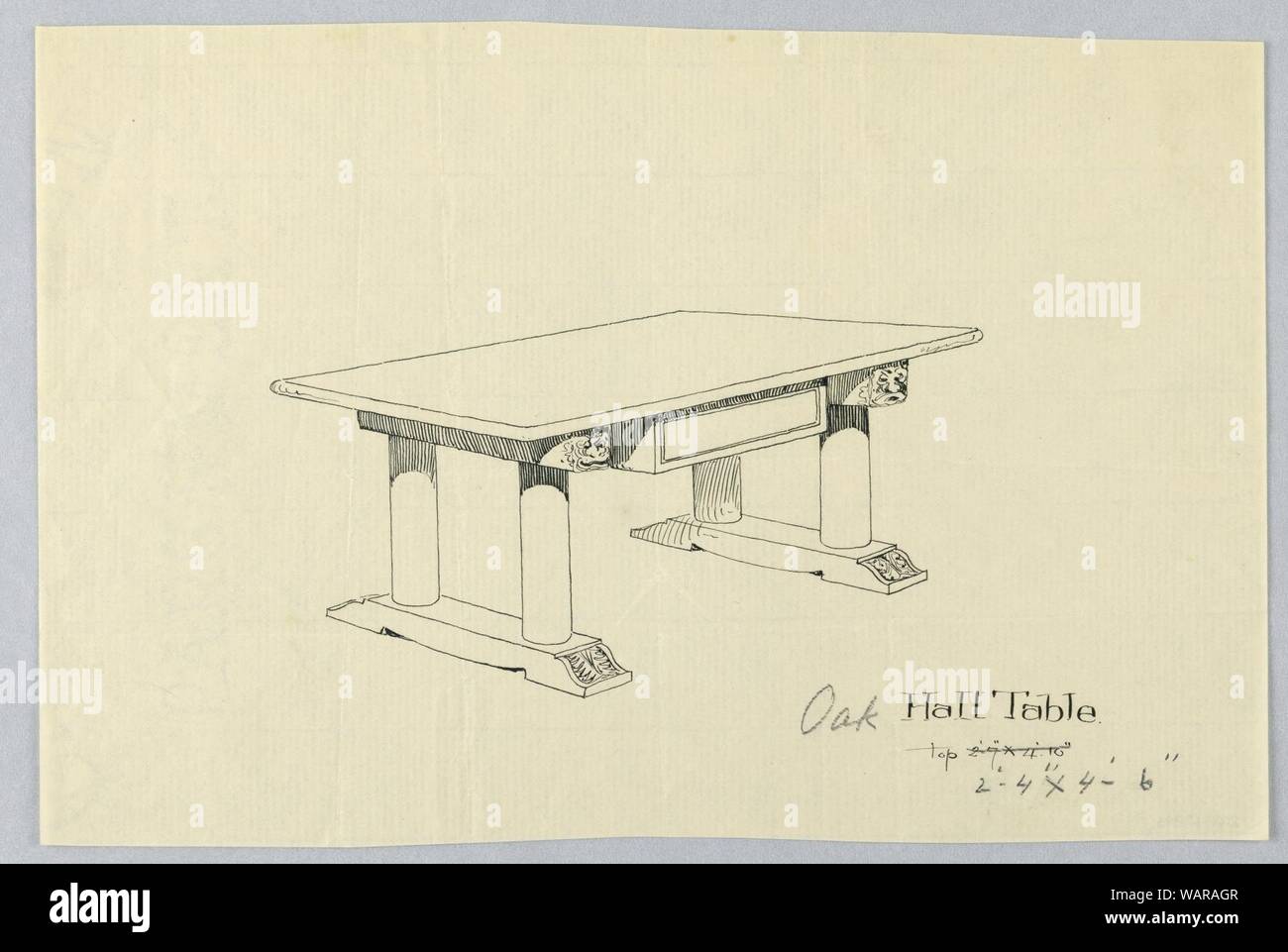 Drawing, Design for Large Table with Florettes on Legs, 1900–05 Stock ...