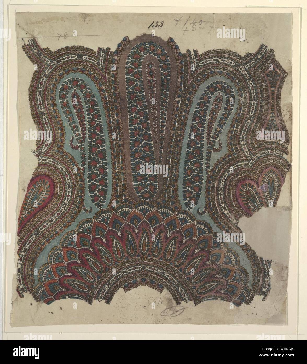 Drawing, Design for Machine-Woven Shawl, ca. 1840 Stock Photo - Alamy