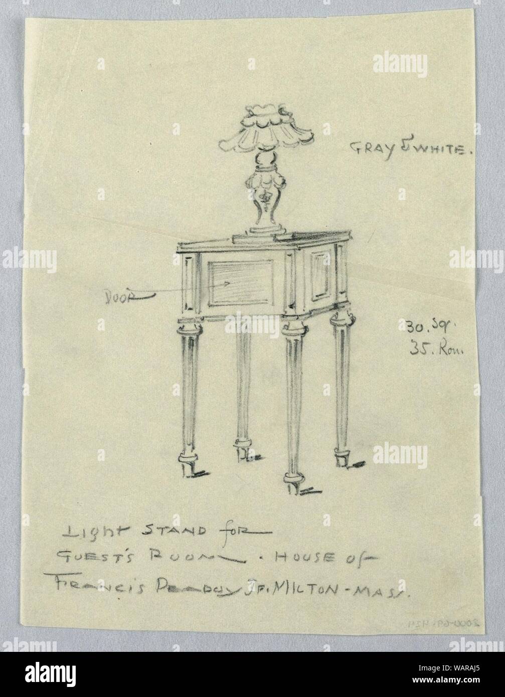 Drawing, Design for Light Stand for Guest Room, 1900–05 Stock Photo - Alamy