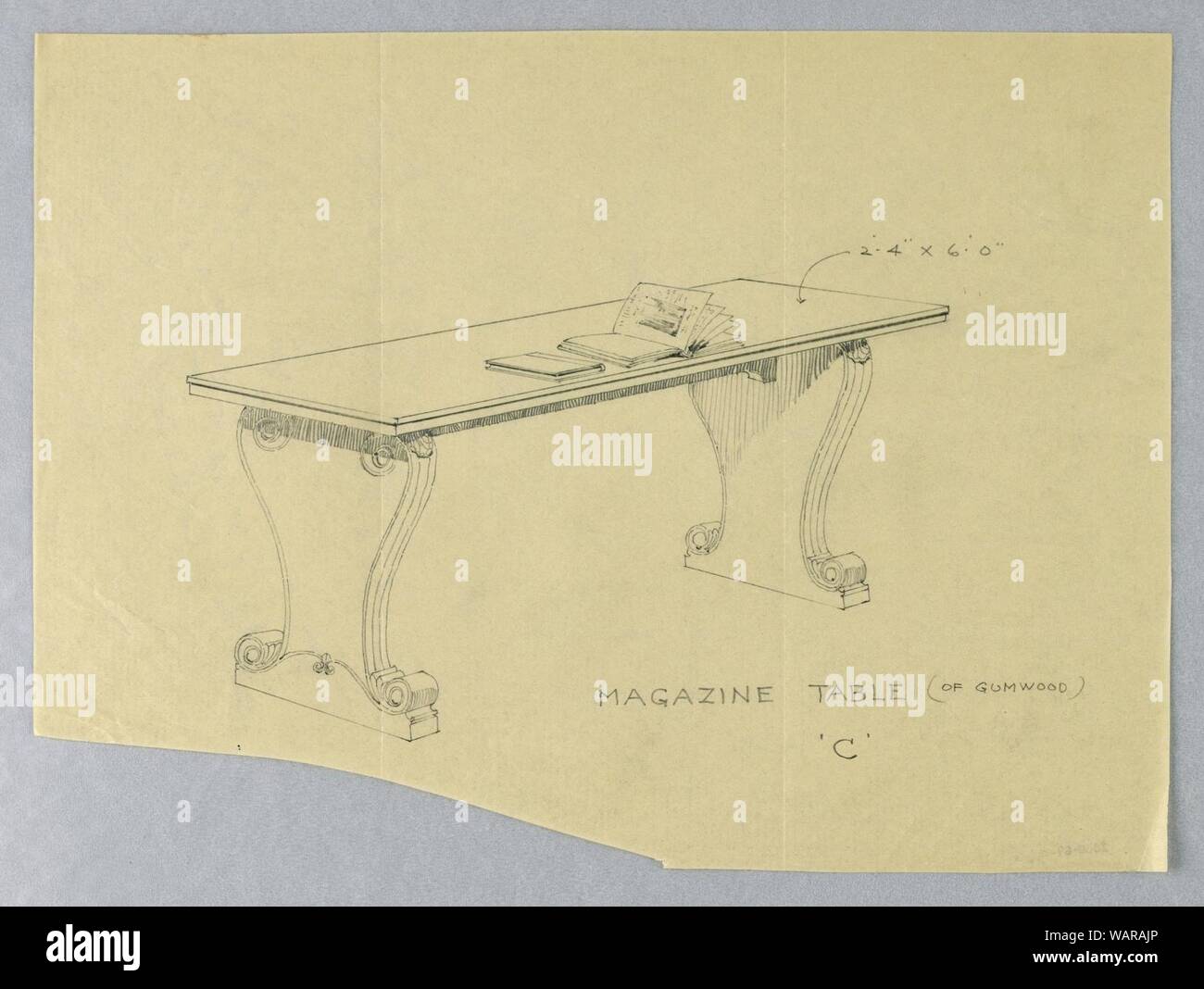 Drawing, Design for Magazine Table ‘C‘ of Gumwood, 1900–05 Stock Photo ...