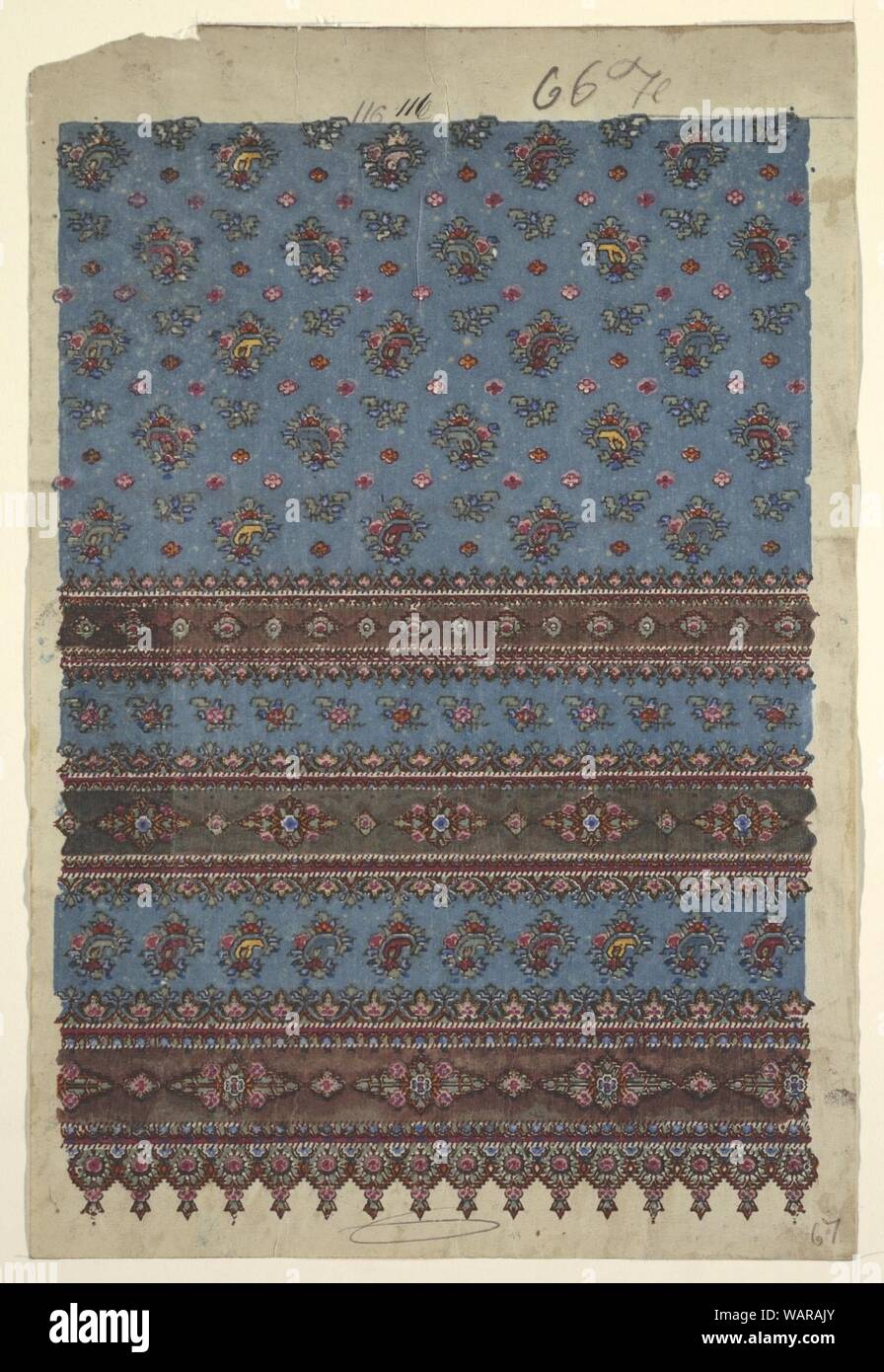 Drawing, Design for Machine-Woven Shawl, 1841 Stock Photo - Alamy