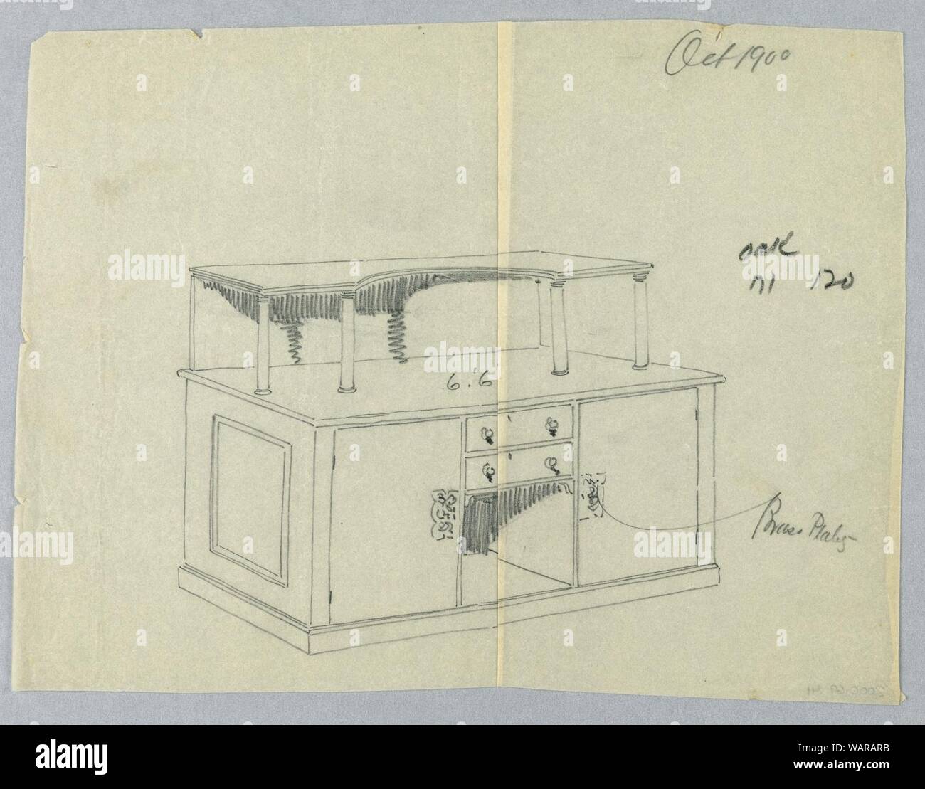 Drawing, Design for Massive Oak Sideboard, October 1900 Stock Photo - Alamy