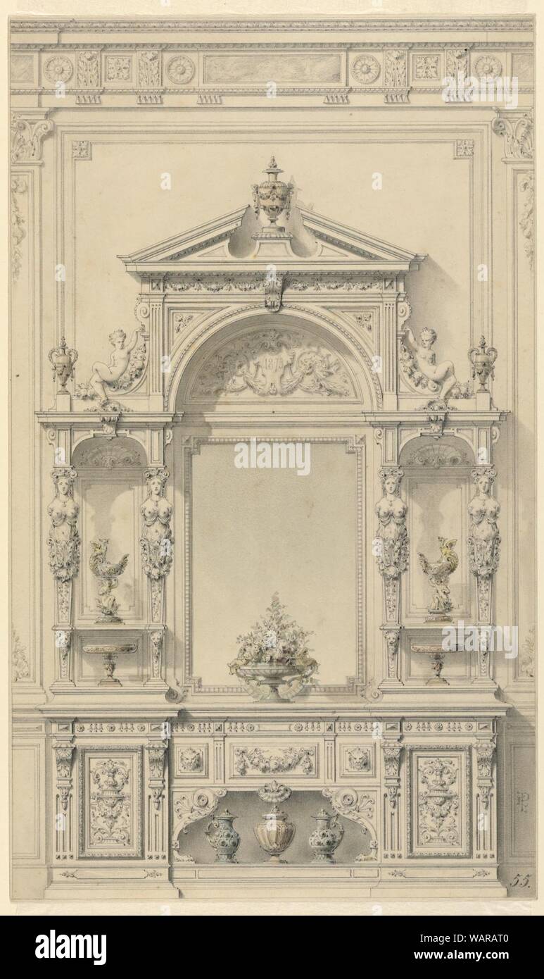 Drawing, Design for Meuble de Vestibule, 1873–79 Stock Photo - Alamy