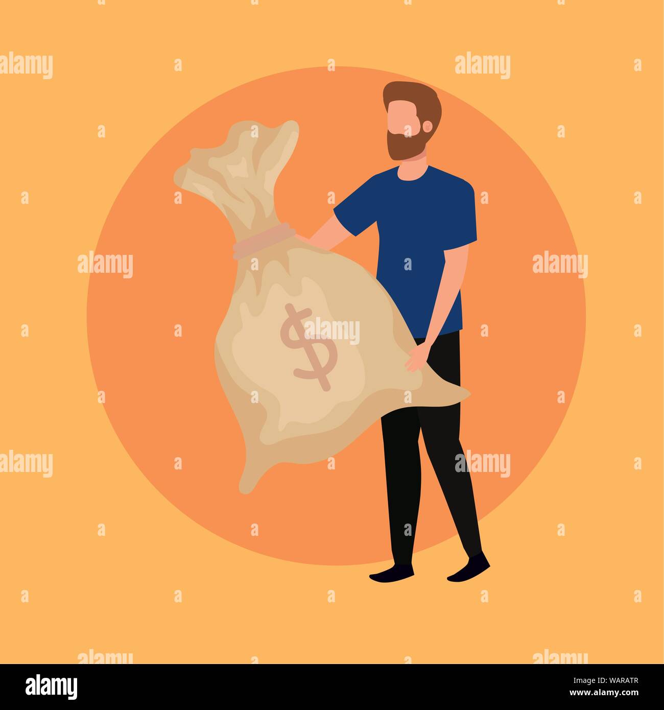 Smiling young man bag Stock Vector Images - Alamy