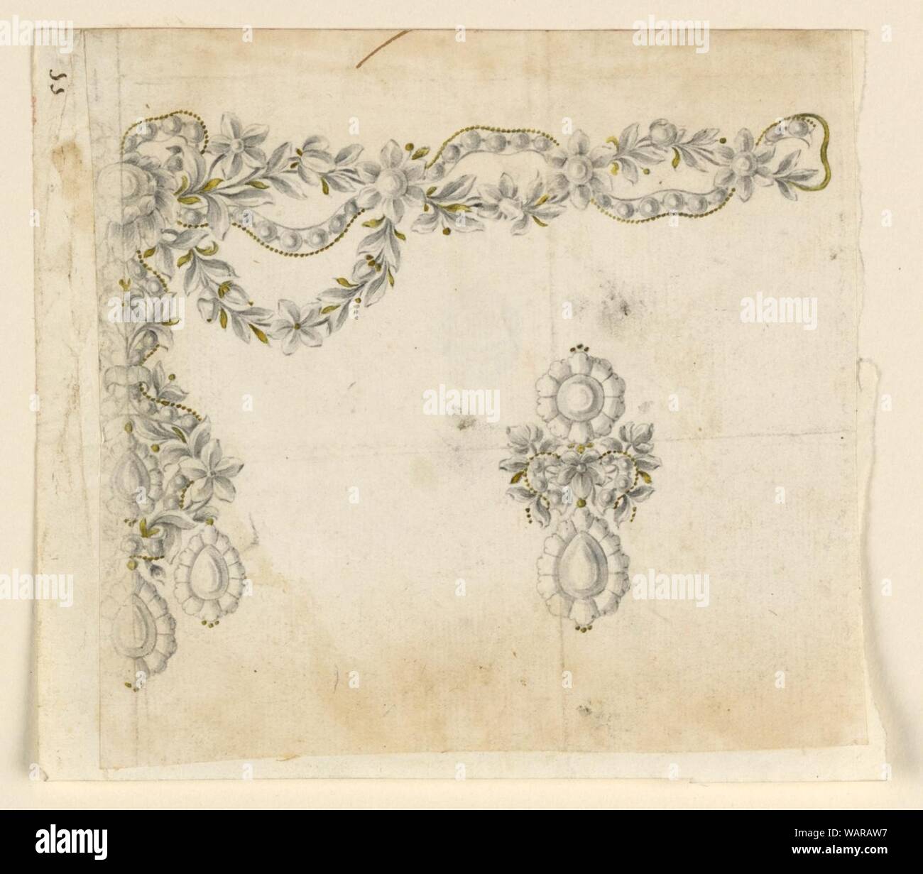 Drawing, Design for necklace and earring, ca. 1780 Stock Photo - Alamy