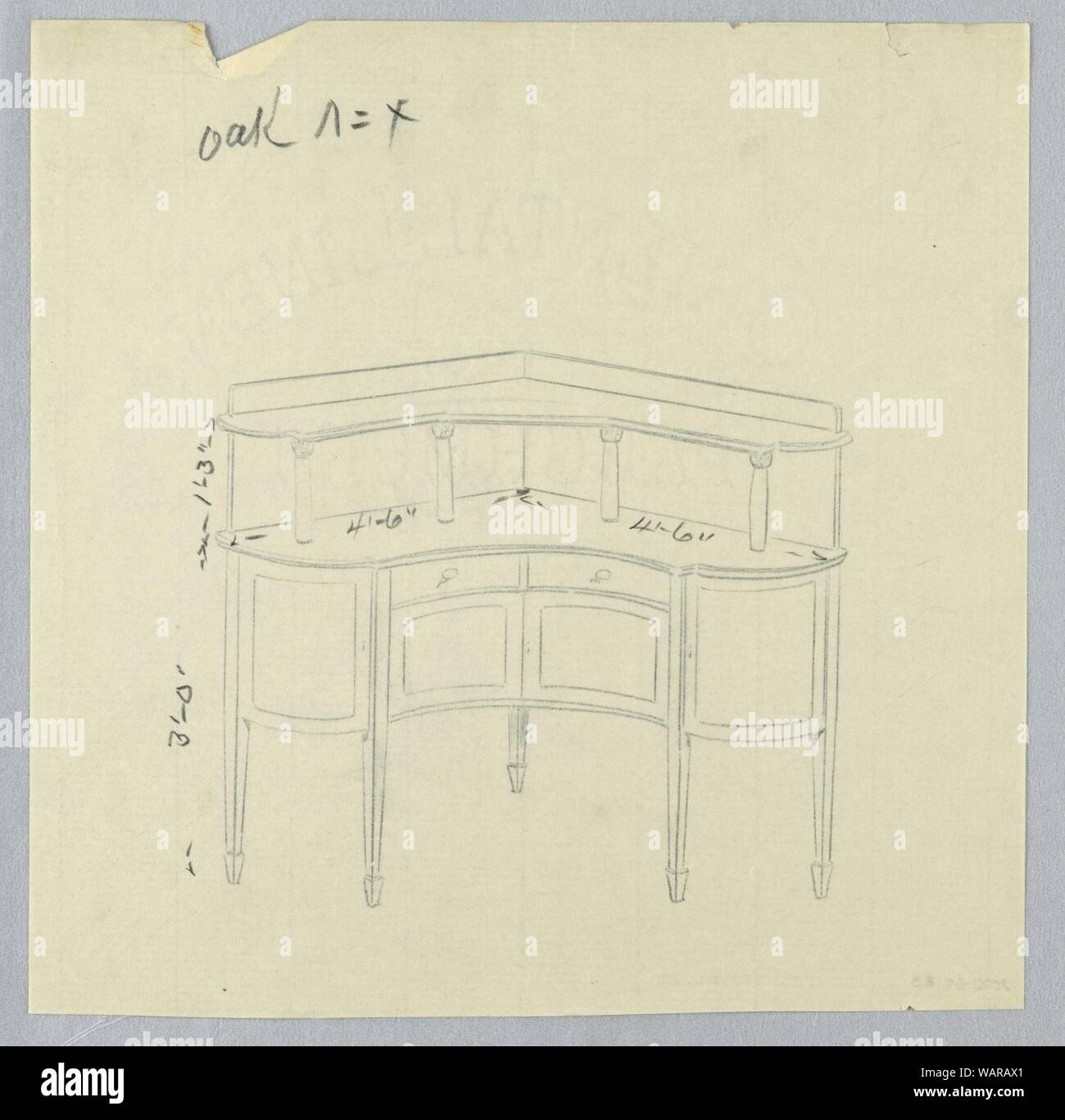 Drawing, Design for Oak Corner Sideboard, 1900–05 Stock Photo - Alamy