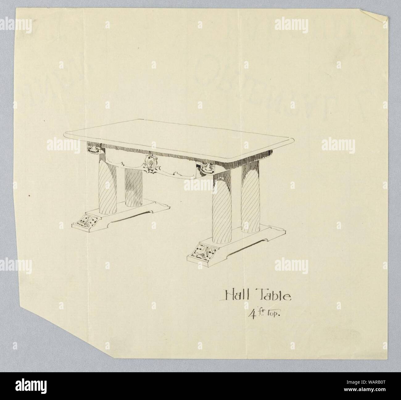 Drawing, Design for Oval Table, with Tablecloth, 1900–05 Stock Photo ...