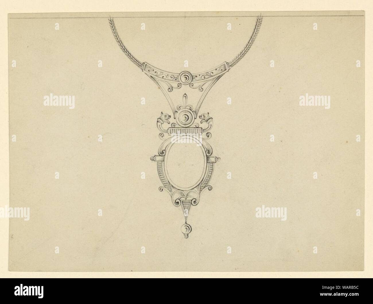 Drawing, Design for pendant, ca. 1860 Stock Photo - Alamy