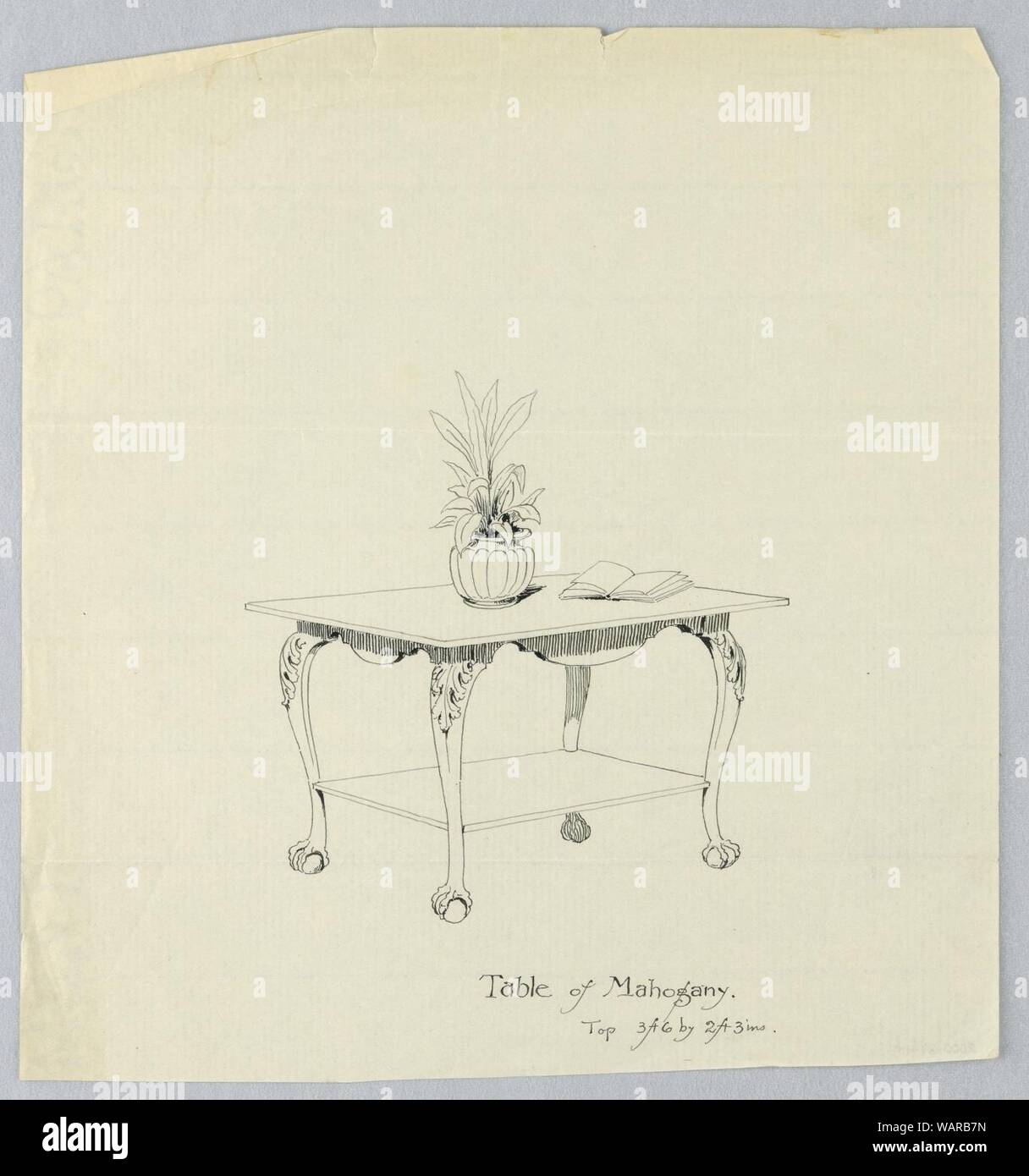 Drawing, Design for Rectangular Mahogany Table, 1900–05 Stock Photo - Alamy