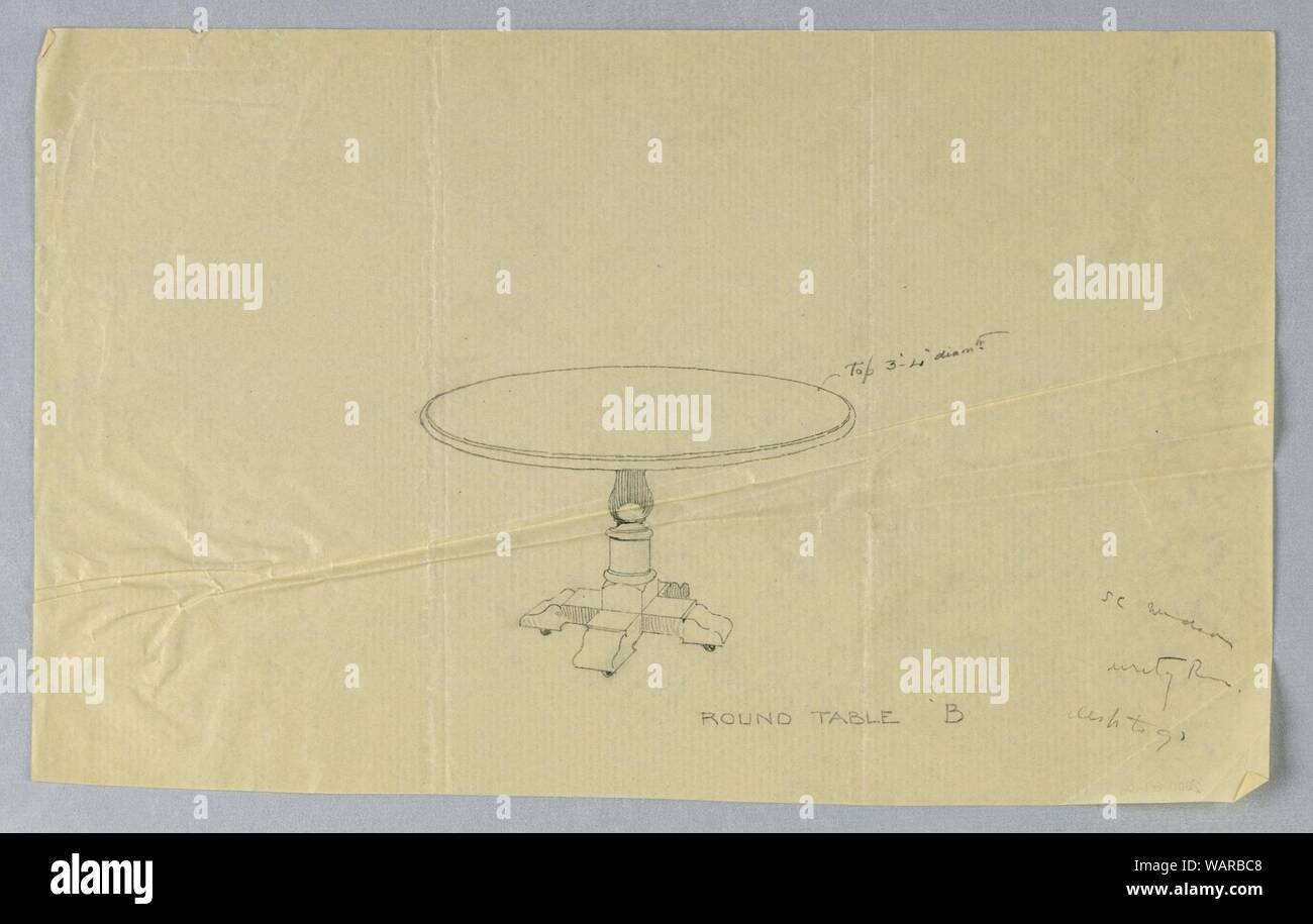 Drawing, Design for Round Table ‘B‘, 1900–05 Stock Photo - Alamy