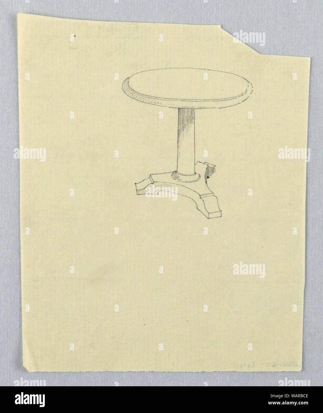 Drawing, Design for Round Table with Three Scrolling Legs, 1900–05 ...