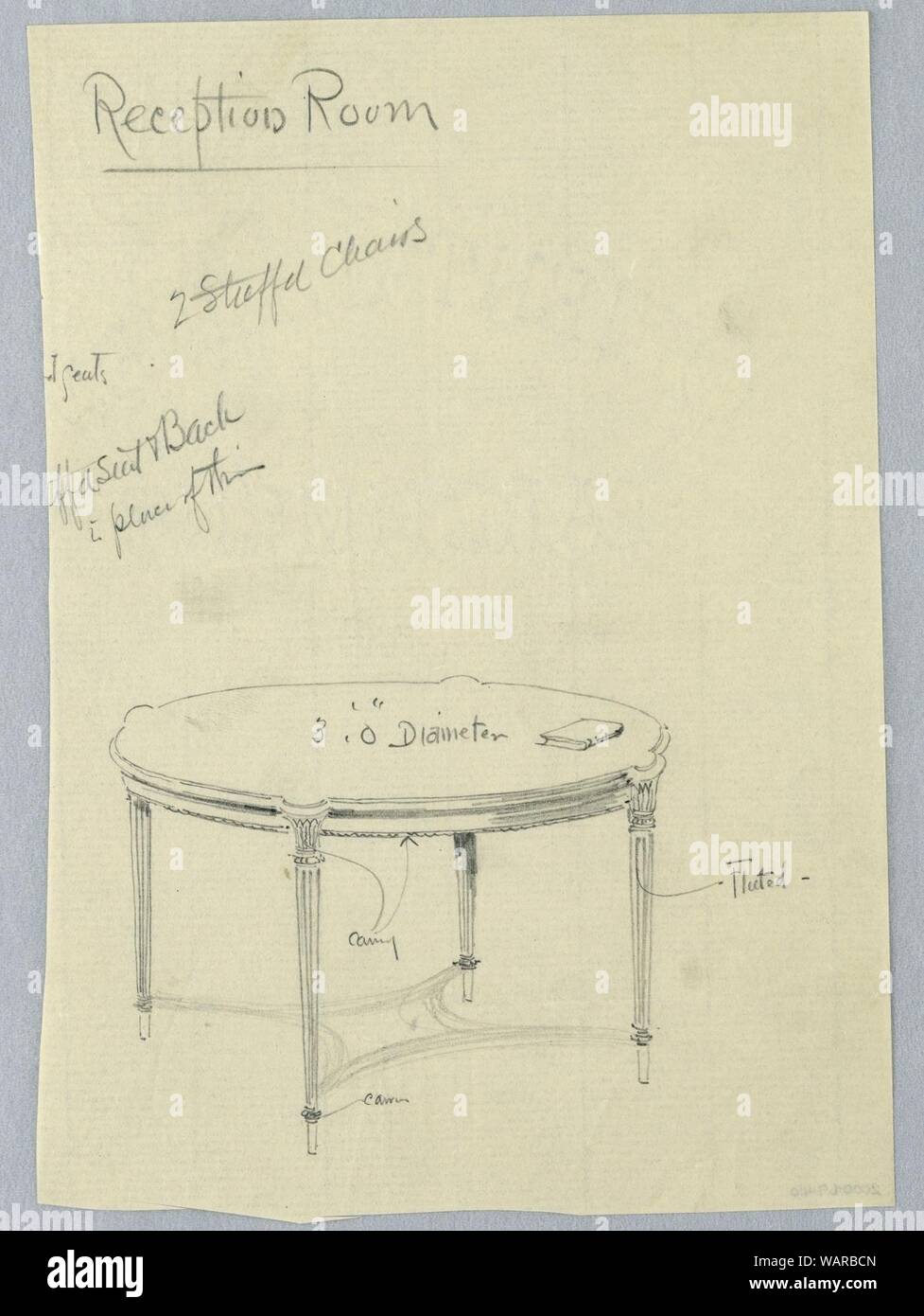 Drawing, Design for Round Reception Room Table, 1900–05 Stock Photo - Alamy