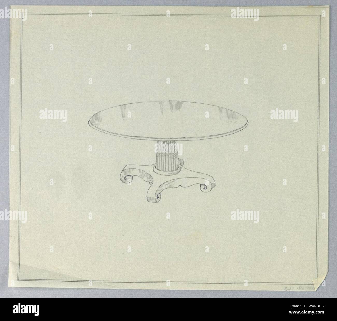 Drawing, Design for Round Table on Molded Base, 1900–05 Stock Photo - Alamy