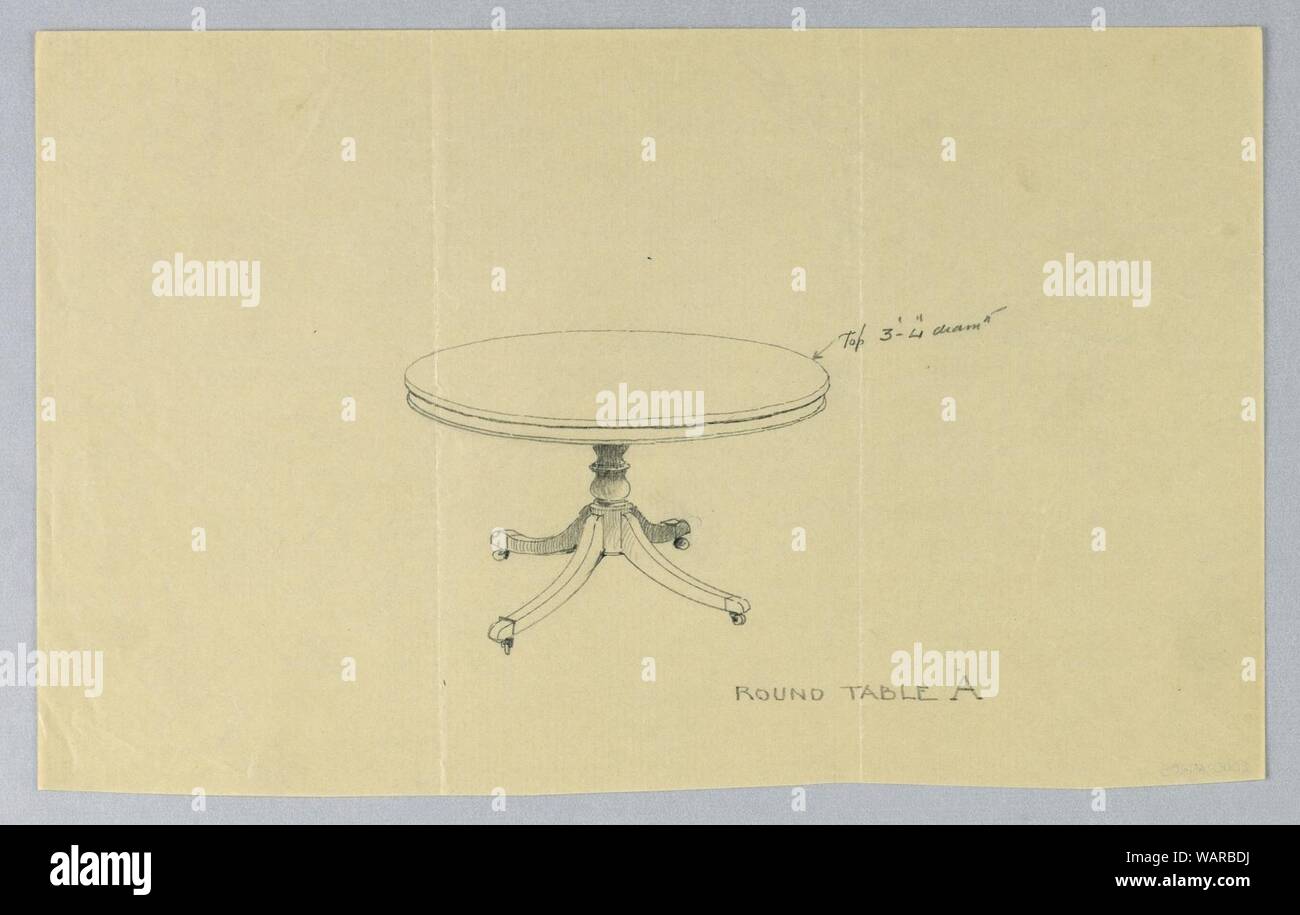 Drawing, Design for Round Table ‘A‘, 1900–05 Stock Photo - Alamy