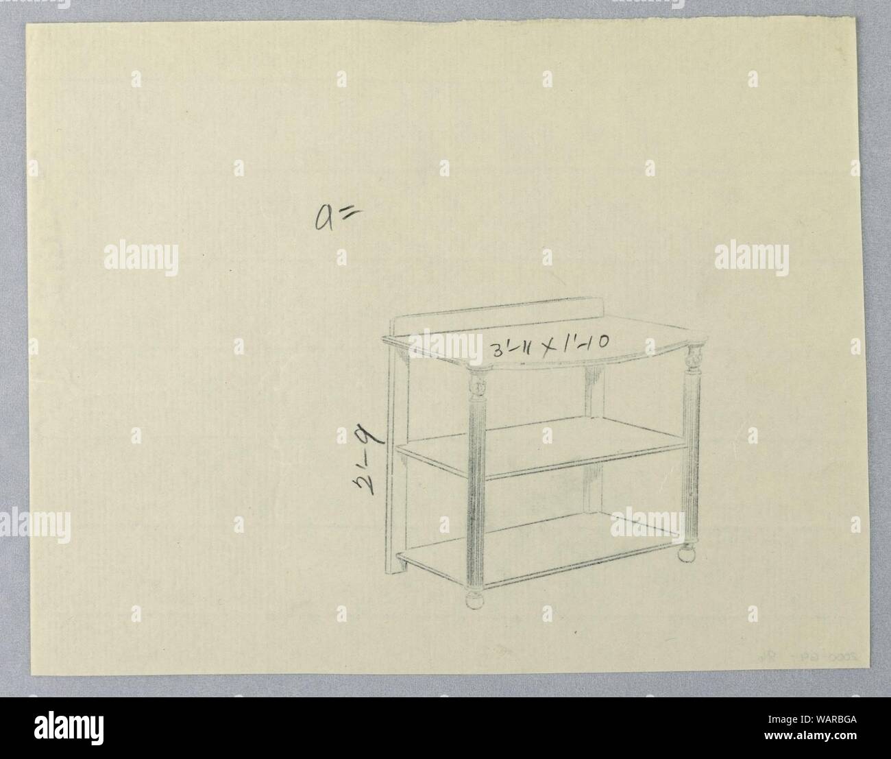 Drawing, Design for Serving Table with Straight Reeded Legs, 1900–05 ...