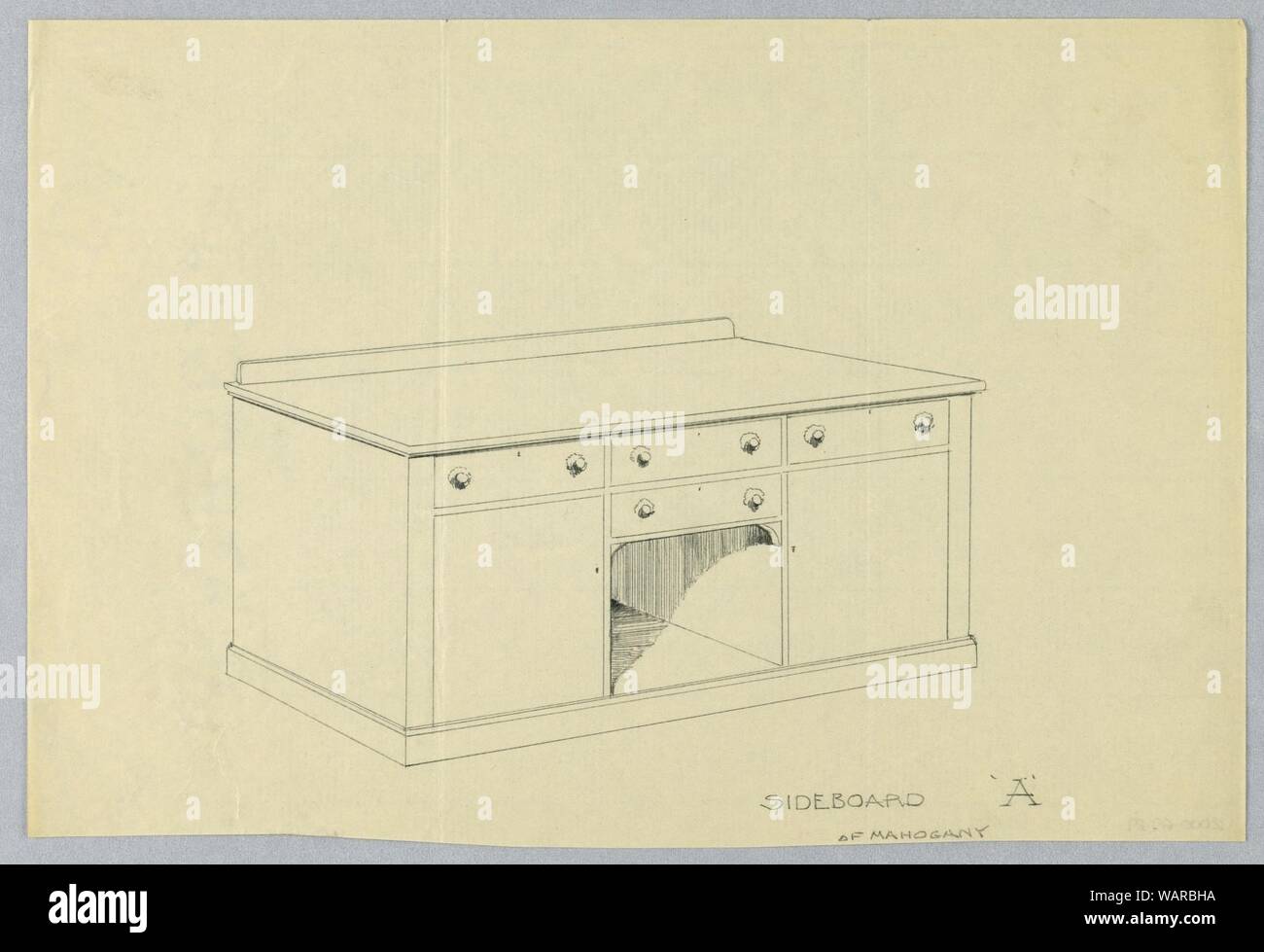 Drawing, Design for Sideboard ‘A‘ of Mahogany, 1900–05 Stock Photo - Alamy