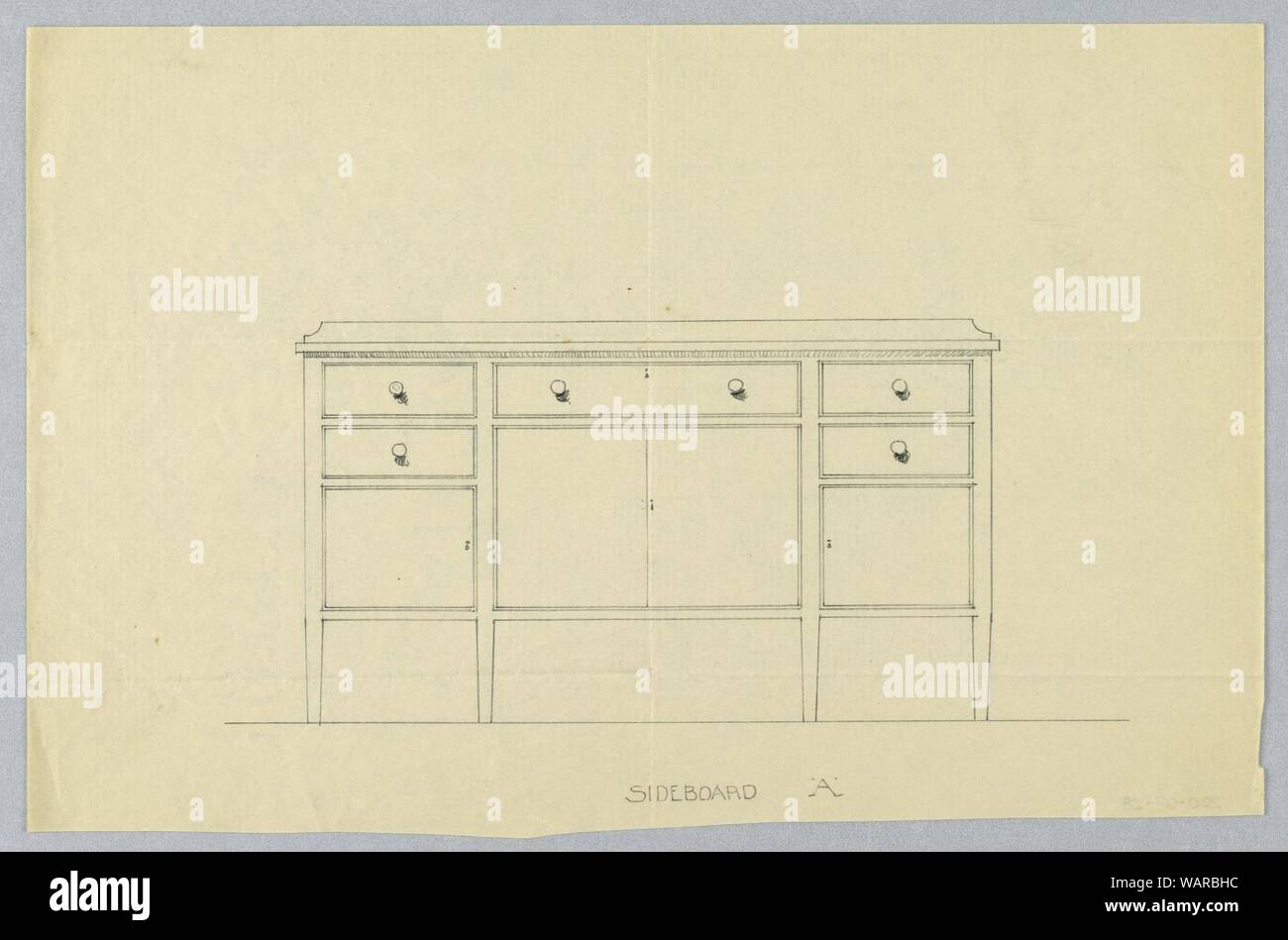 Drawing, Design for Sideboard ‘A‘ with Eight Drawers, 1900–05 Stock ...