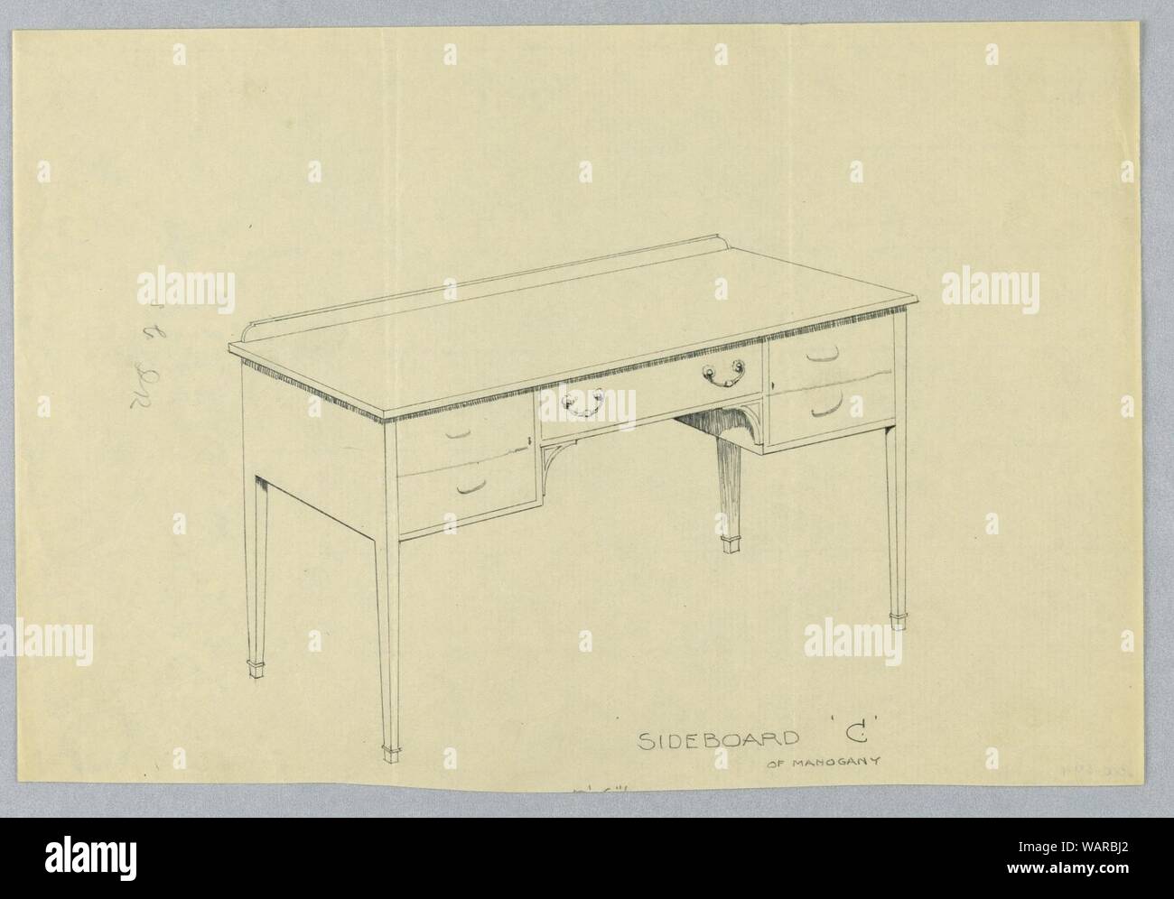 Drawing, Design for Sideboard 'C' of Mahogany, 1900–05 Stock Photo - Alamy