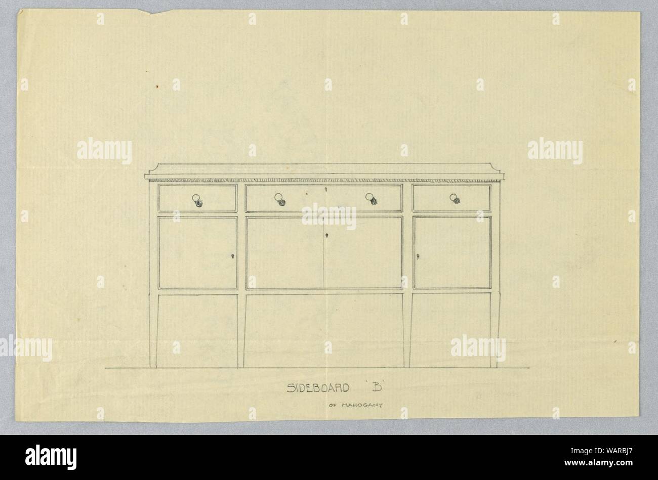 Drawing, Design for Sideboard B of Mahogony, 1900–05 Stock Photo - Alamy