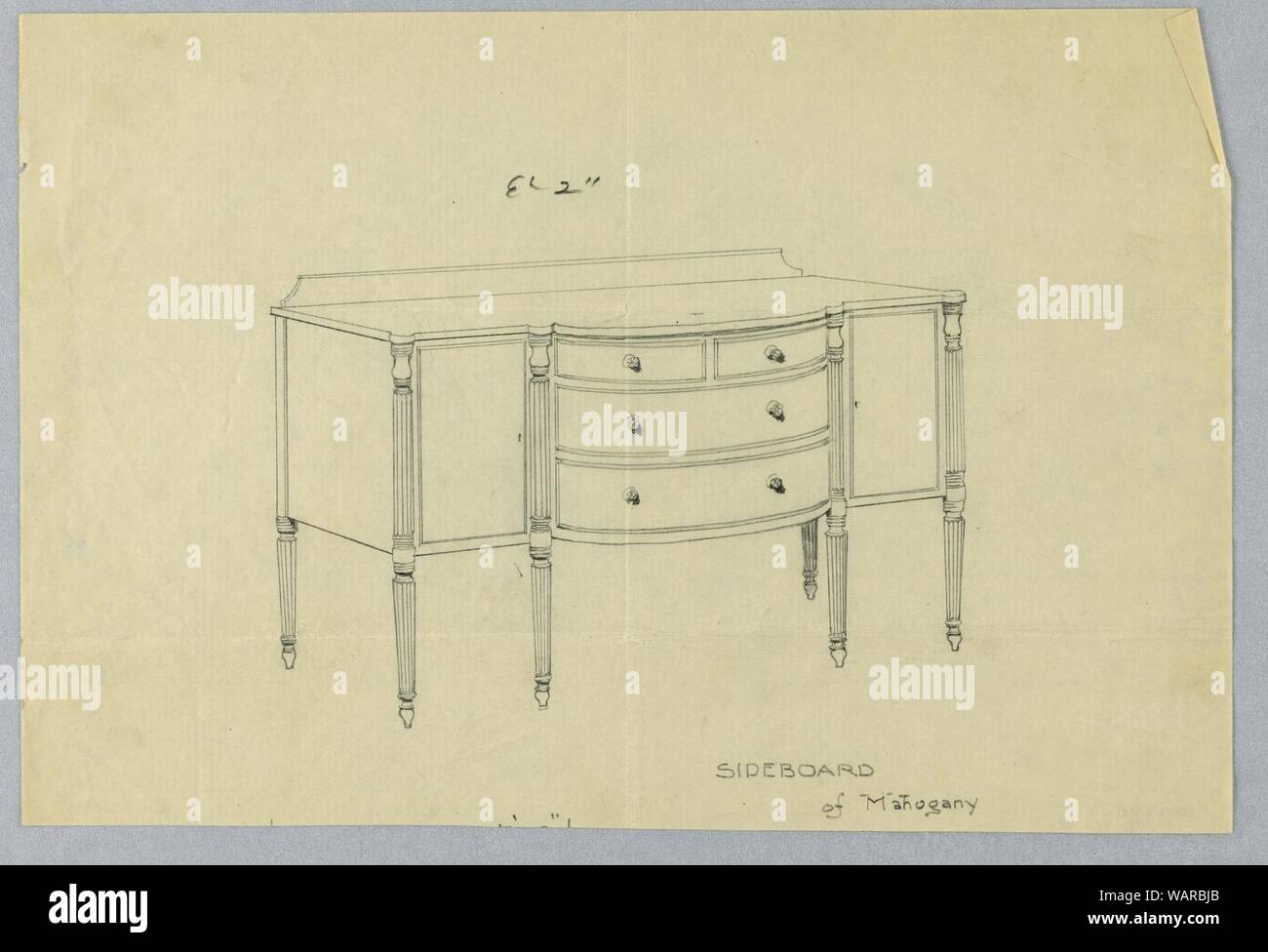 Drawing, Design for Sideboard of Mahogany, 1900–05 Stock Photo - Alamy