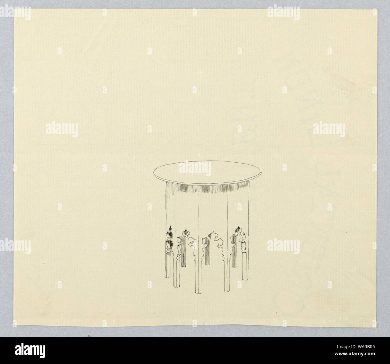 Drawing, Design for Small Round Table with Octagonal Base, 1900–05 ...