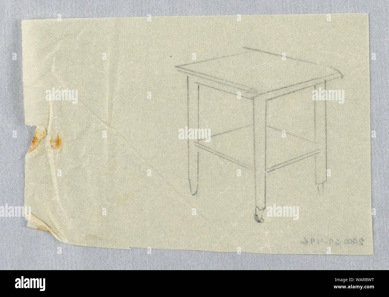 Drawing, Design for Small Square Table with Square Shelf, 1900–05 Stock ...