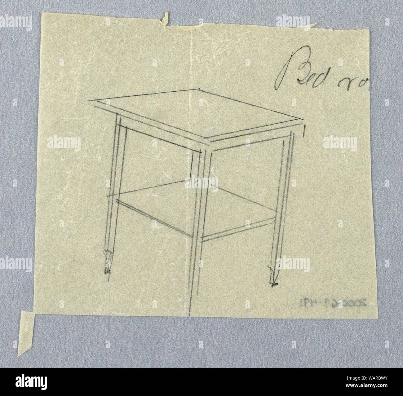 Drawing, Design for Small Square Table with Square Shelf, 1900–05 Stock ...