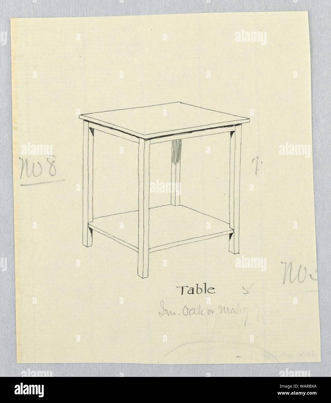 Drawing, Design for Small Square Table in Oak or Mahogany, 1900–05 ...