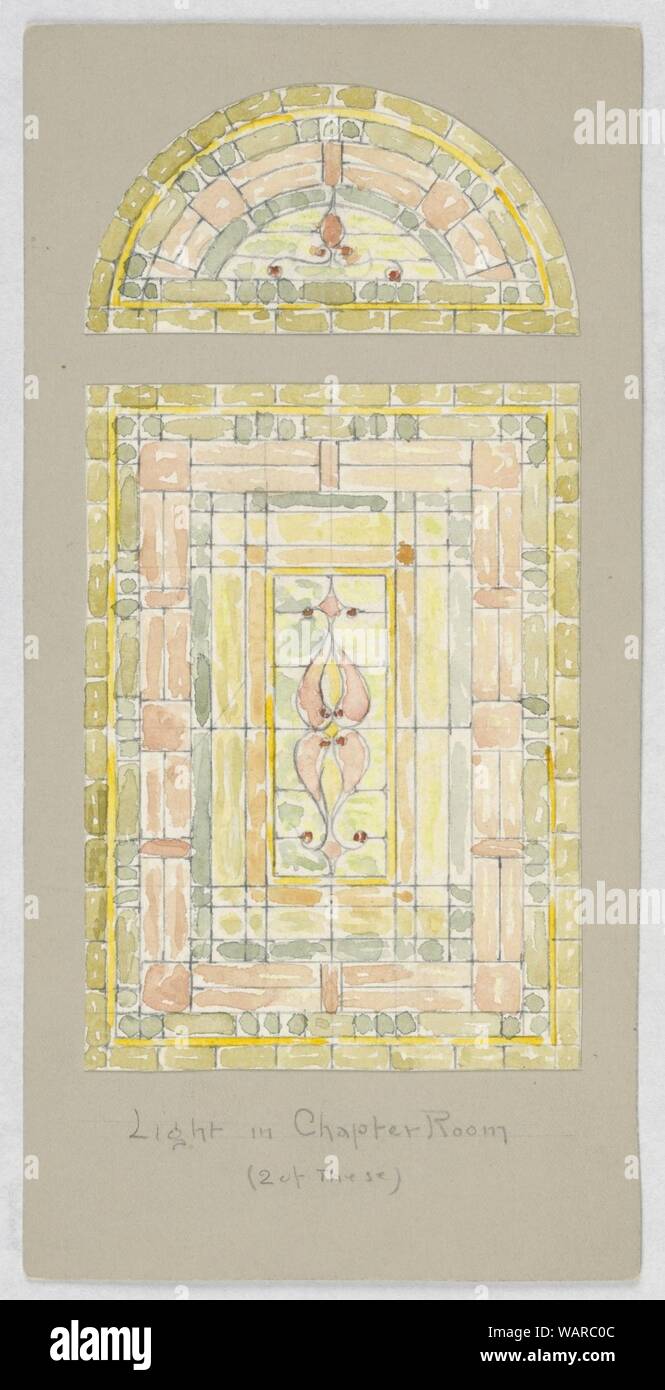 Drawing, Design for Stained Glass Window- Light in Chapter Room ...