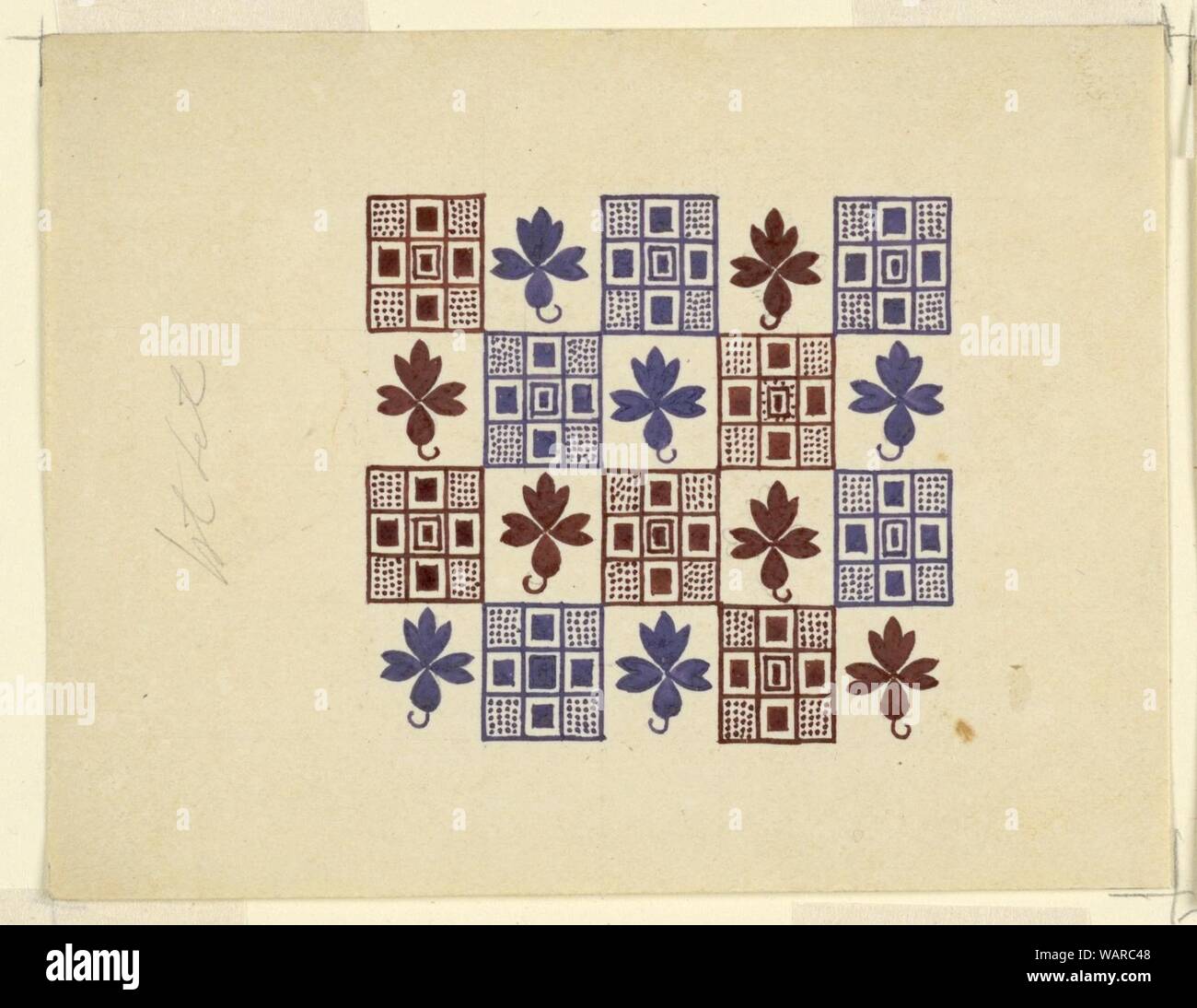 Drawing, Design for Textile, ca. 1808–10 Stock Photo - Alamy