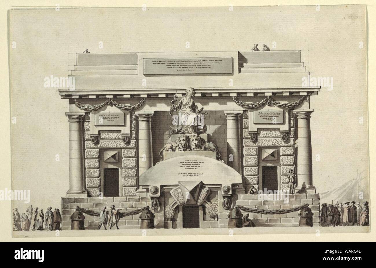 Drawing, Design for Temple of Justice or Temple of Immortality, ca ...