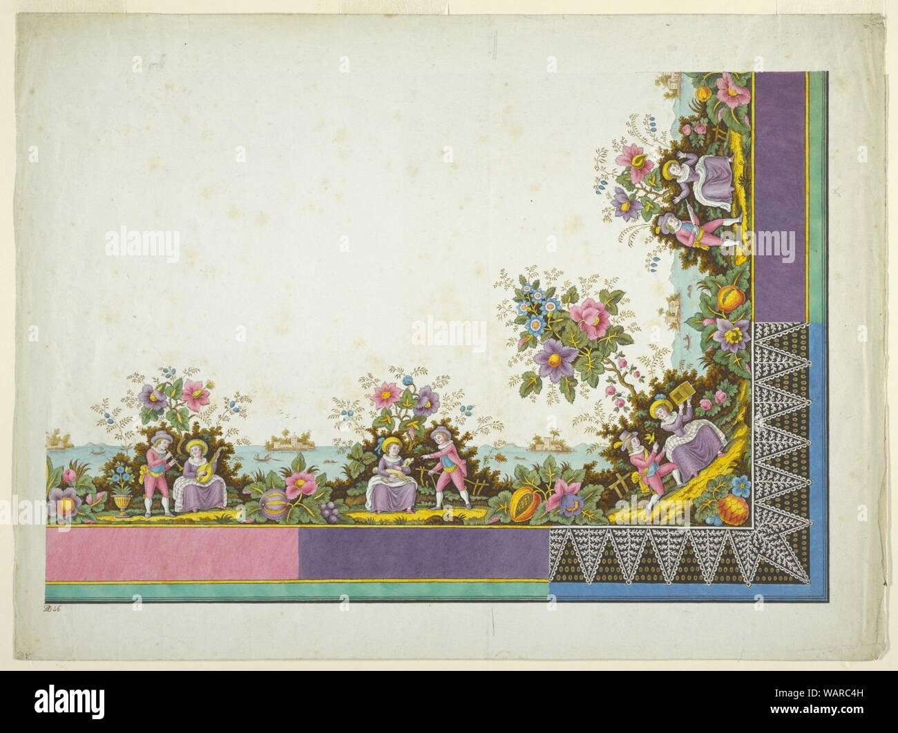 Drawing, Design for Textile, ca. 1801 Stock Photo - Alamy