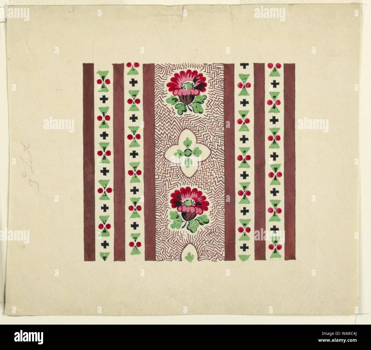 Drawing, Design for Textile, ca. 1808–10 Stock Photo - Alamy