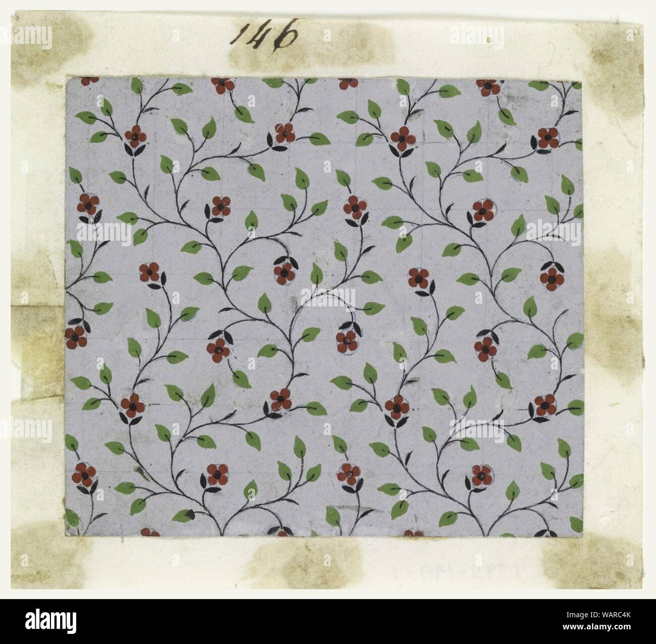 Drawing, Design for Textile or Wallpaper, 1810–20 Stock Photo - Alamy