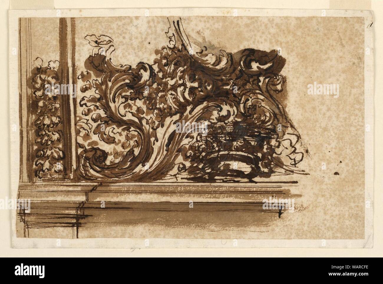 Drawing, Design for the Stucco Decoration of a Vaulted Ceiling, ca ...