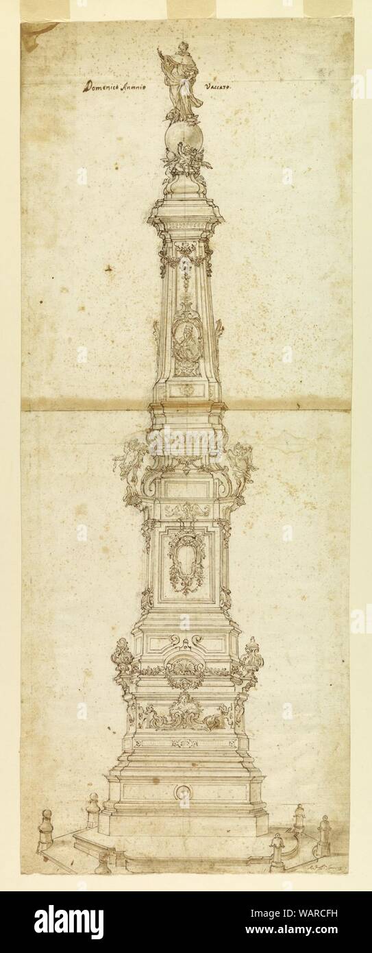 Drawing, Design for the Obelisk of St. Dominic, Piazza San Domenico ...
