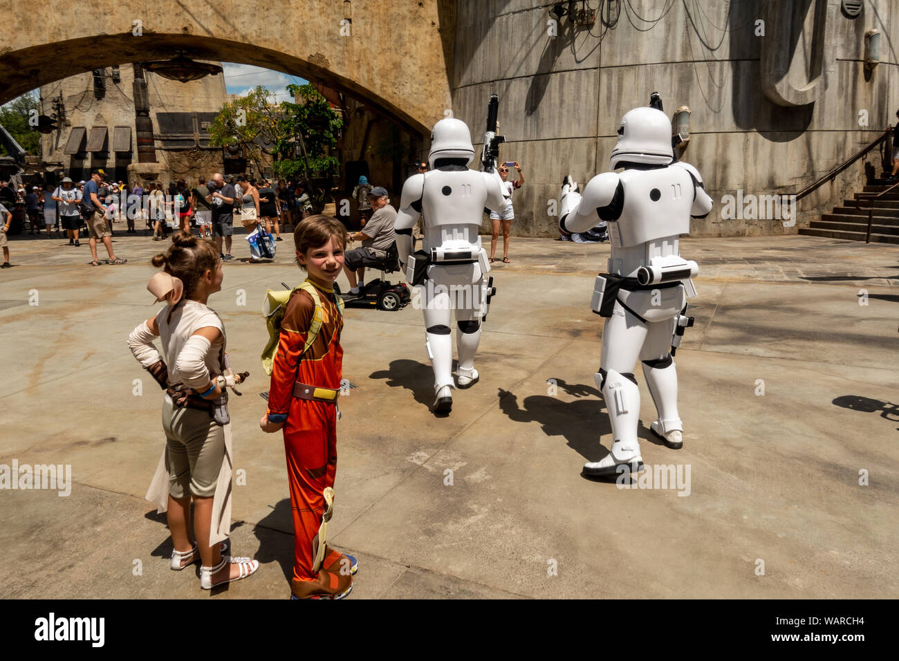 Orlando,FL/USA-8/20/19: Kids dressed up as Star Wars characters chase ...