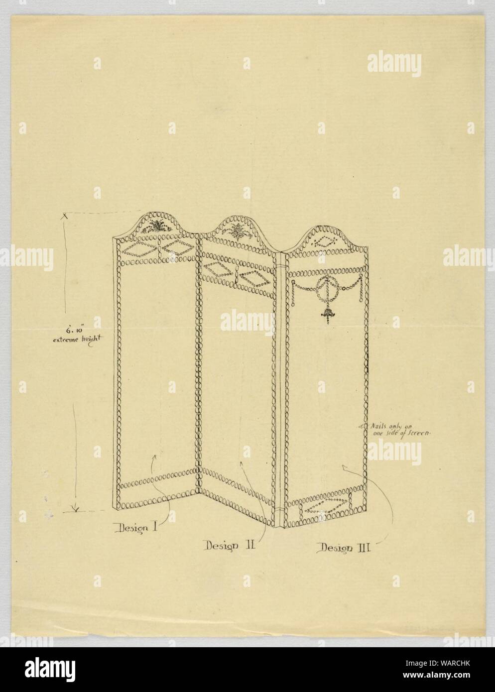 Drawing, Design for Three-Panel Screen, 1900–05 Stock Photo - Alamy