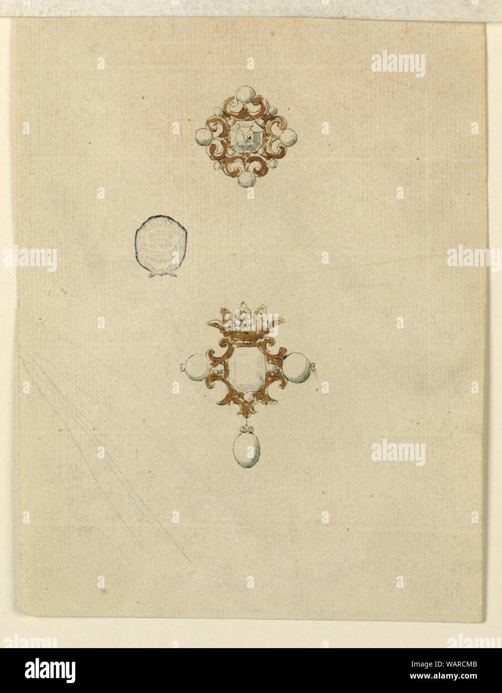 Drawing, Design for Two Brooches, 1825–50 Stock Photo - Alamy