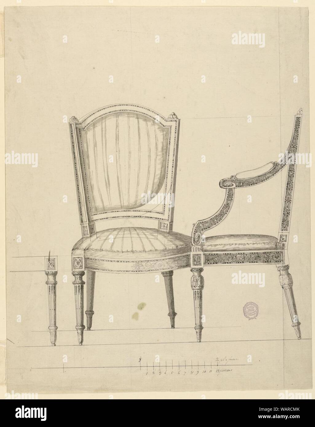 Drawing, Design for Two Chairs with Alternative Suggestions, 1760–65 ...