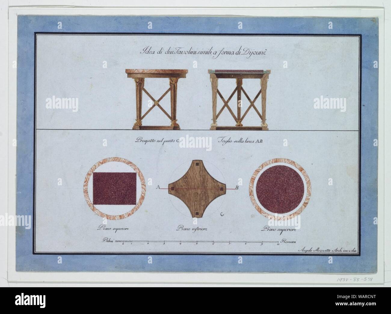Drawing, Design for Two Small Breakfast Tables, early 19th century ...