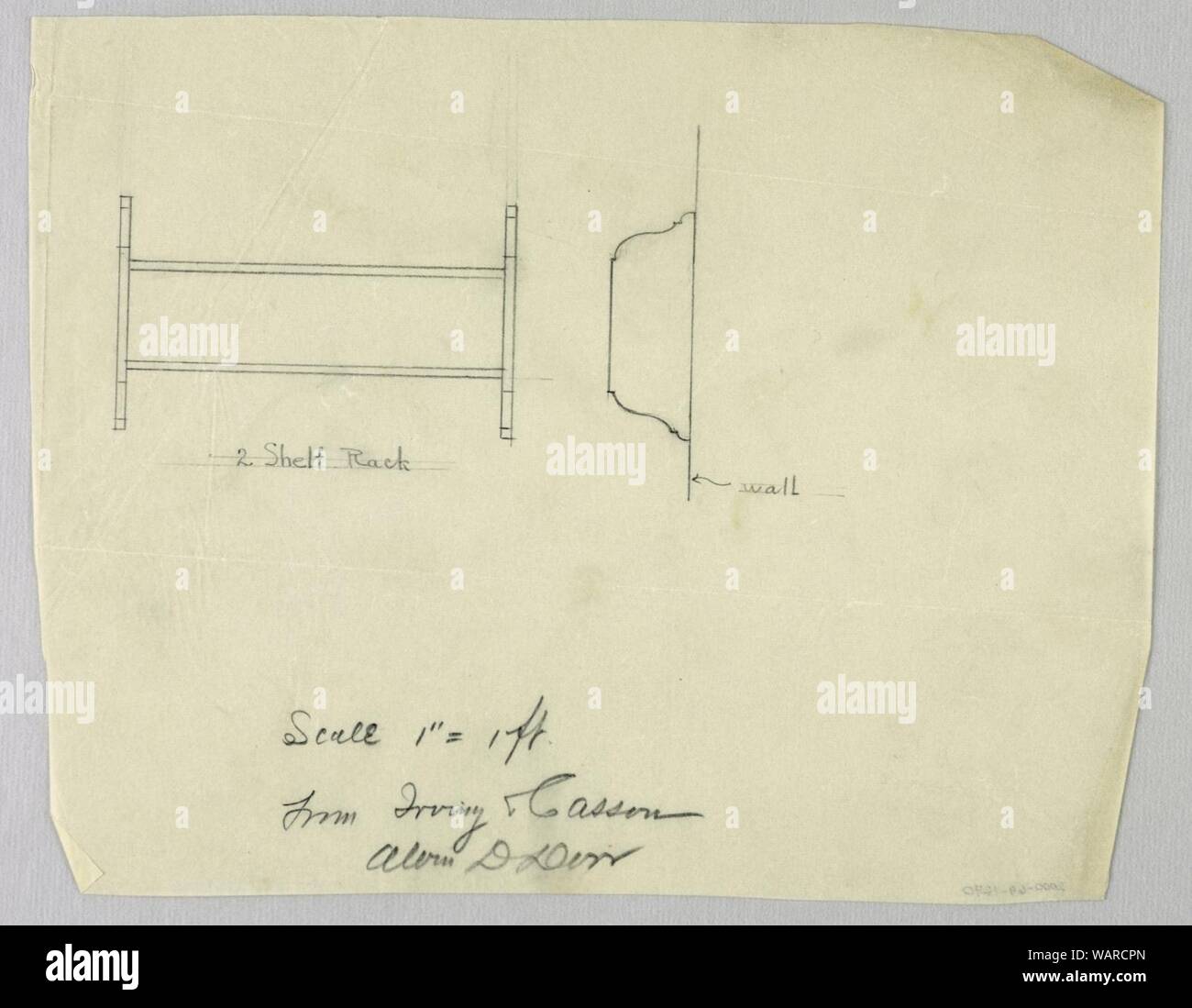 Drawing, Design for Two-Shelf Wall Rack, 1900–05 Stock Photo - Alamy
