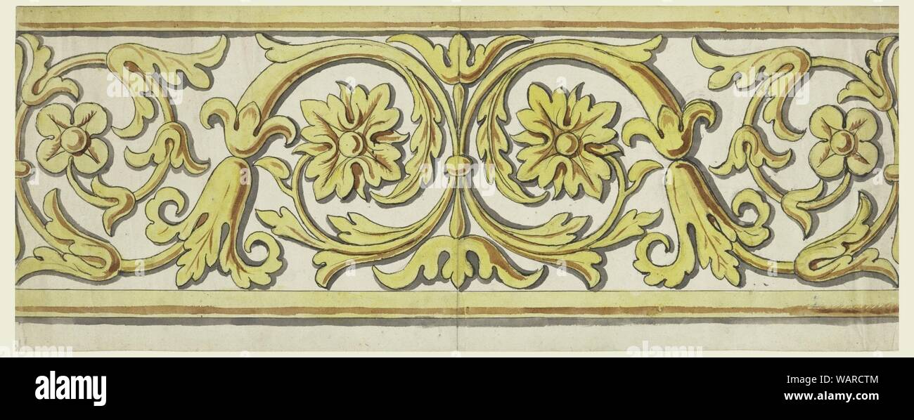 Drawing, Design for Woven Horizontal Border, 1800–1830 Stock Photo - Alamy