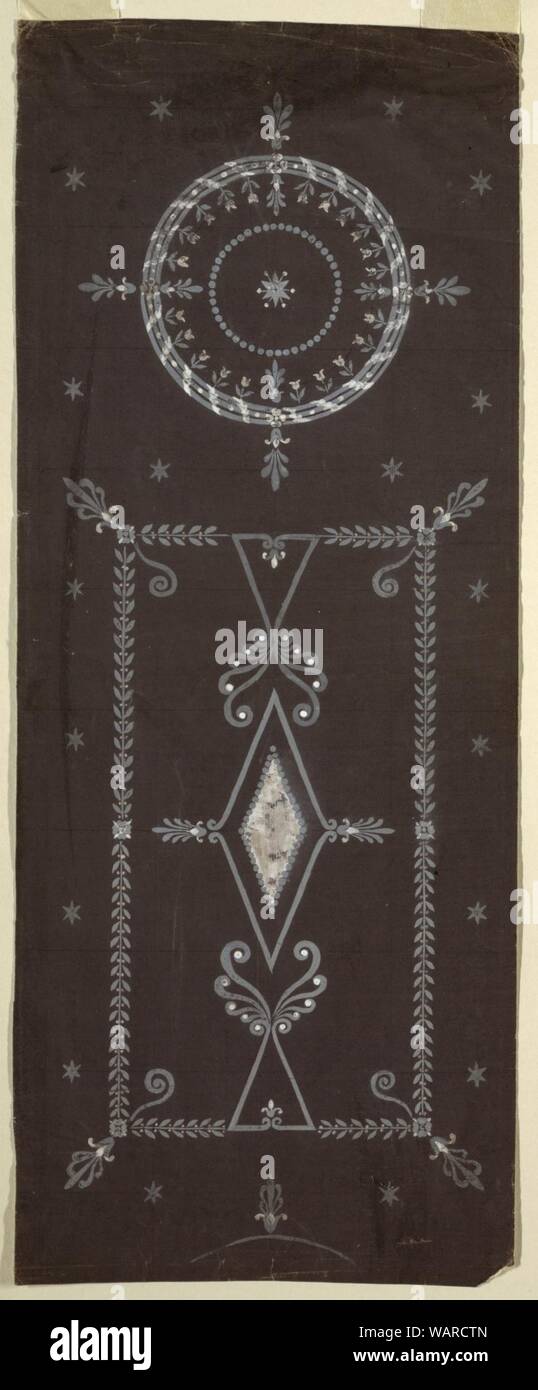 Drawing, Design for Woven Corner with Neoclassical Motifs, ca. 1820 ...