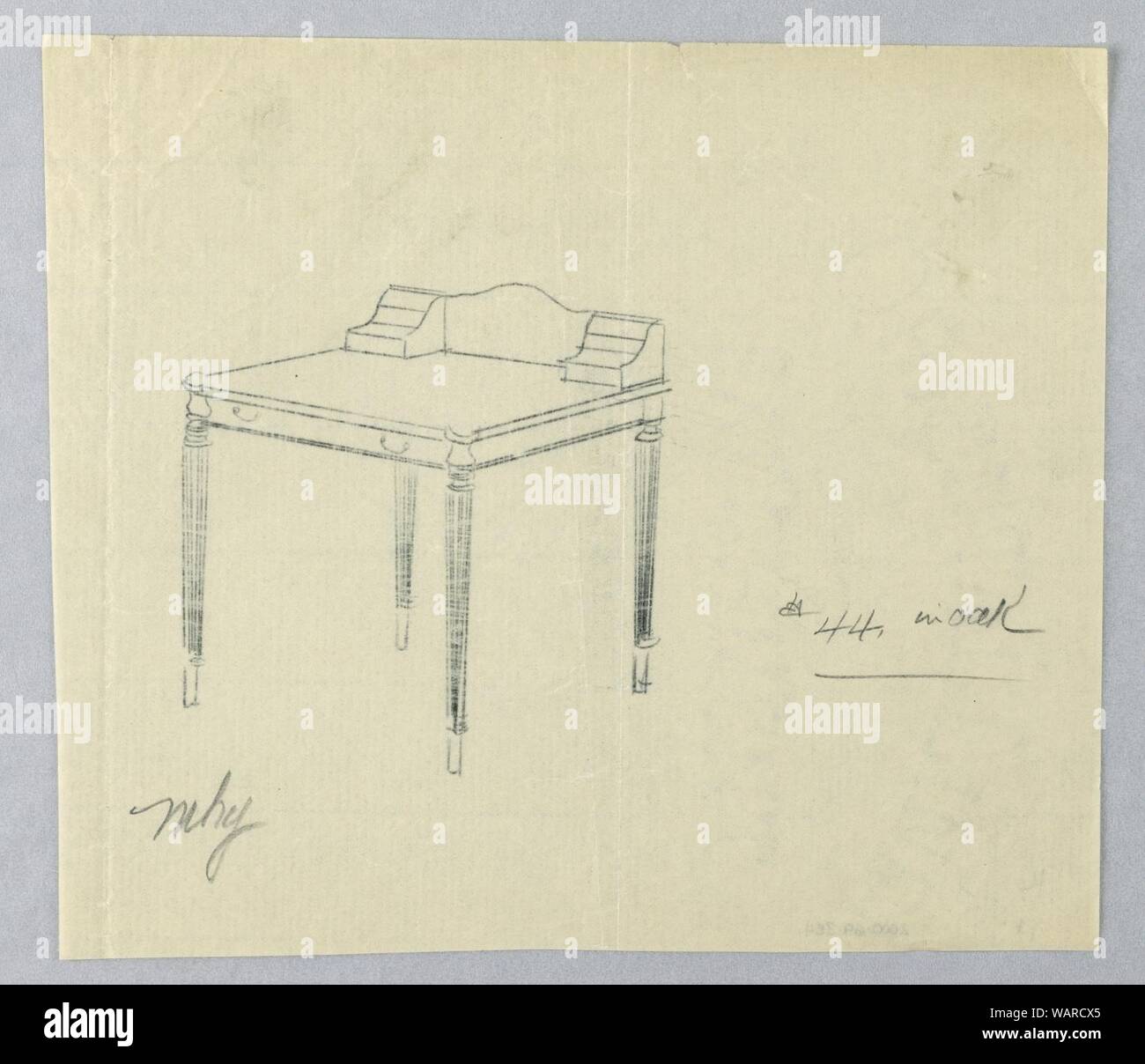 Drawing, Design for Writing Table -44 in Oak, 1900–05 Stock Photo - Alamy