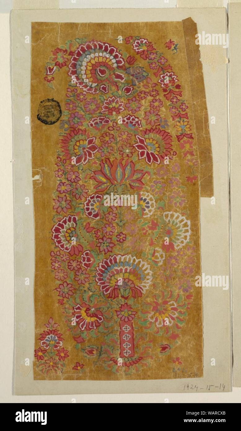 Drawing, Design for Woven Shawl with Indianizing Motifs, mid- 19th ...