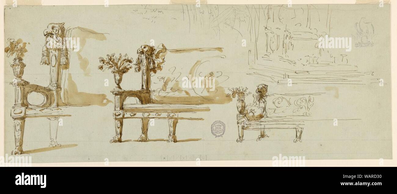 Drawing, Designs for a Bench, ca. 1810 Stock Photo - Alamy
