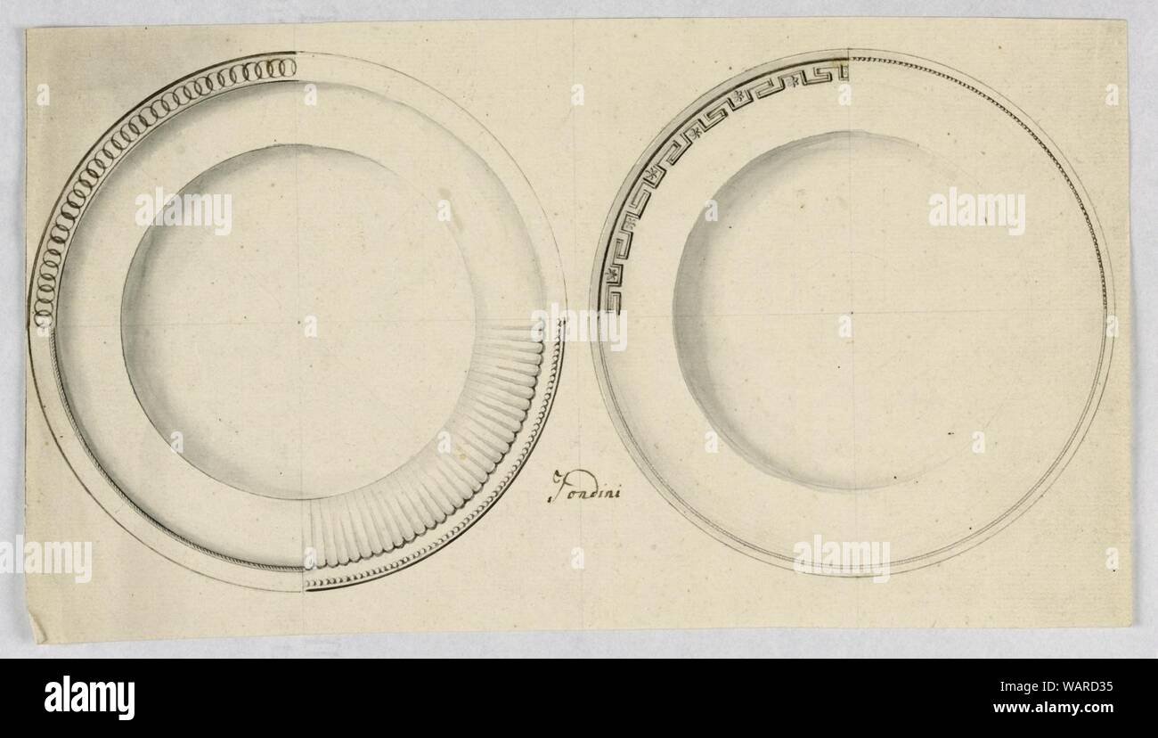 Drawing, Designs for Circular Plates, early 19th century Stock Photo ...