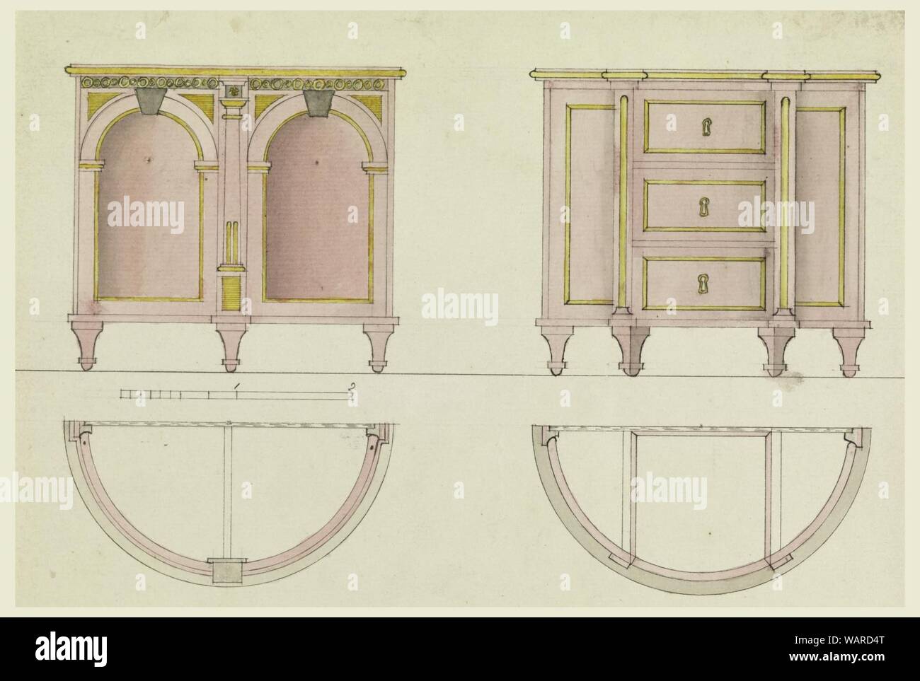Drawing, Designs for Commodes, ca. 1805 Stock Photo - Alamy