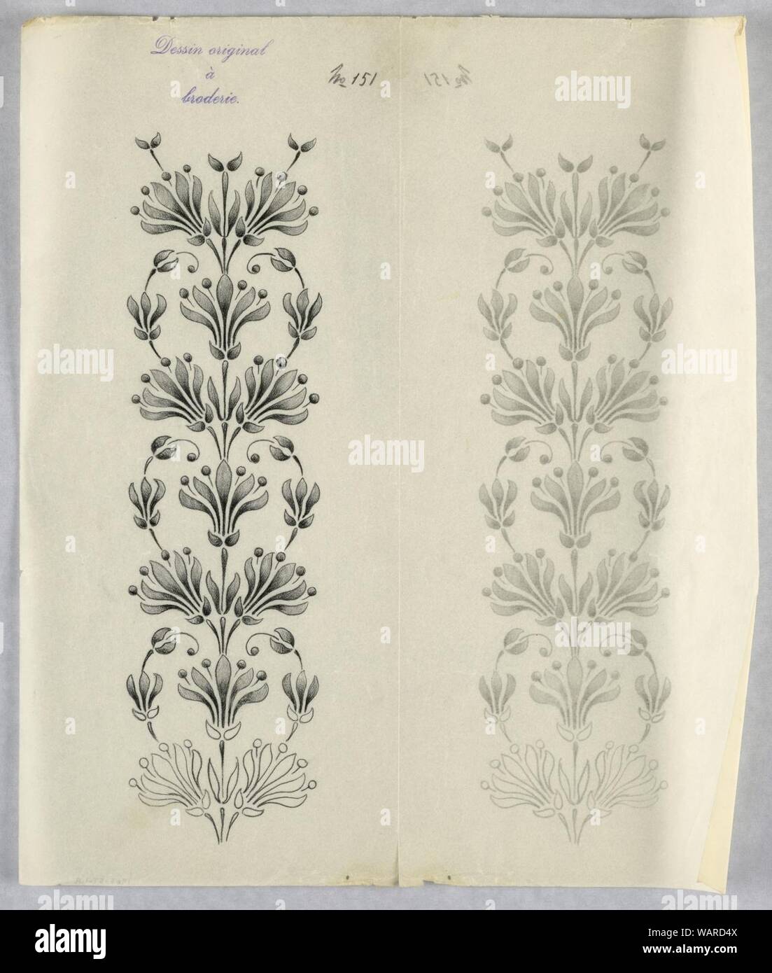 Drawing, Designs for embroidery, ca. 1890 Stock Photo - Alamy